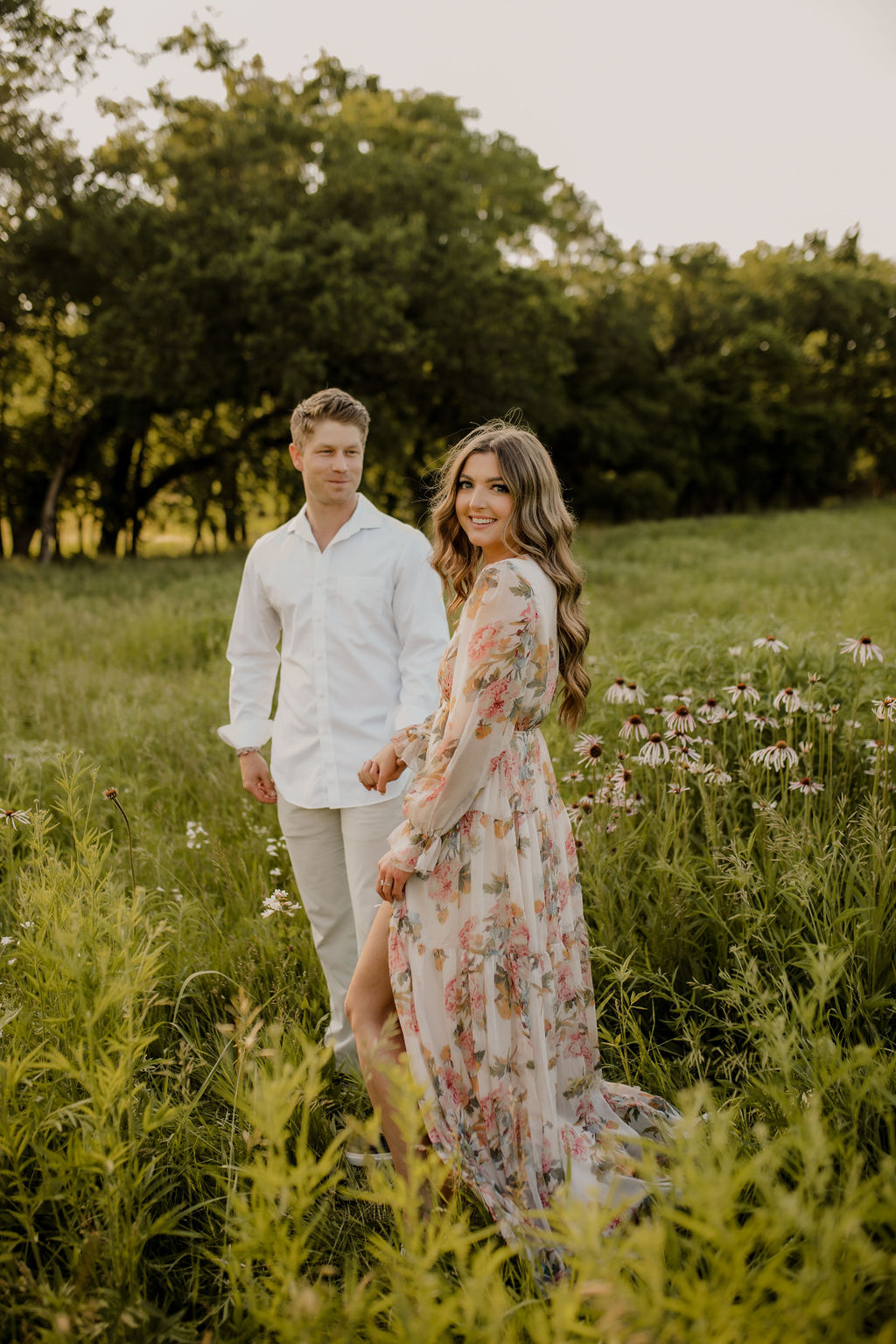 Summer Engagement Photos Among the Wildflowers